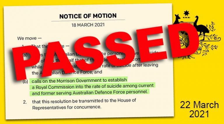 Suicide Royal Commission motion passed in Parliament – CONTACT magazine